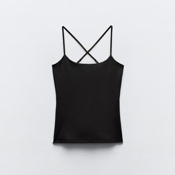 Zara | Tops | Zara Polyamide Crossed Strap Top | Poshmark